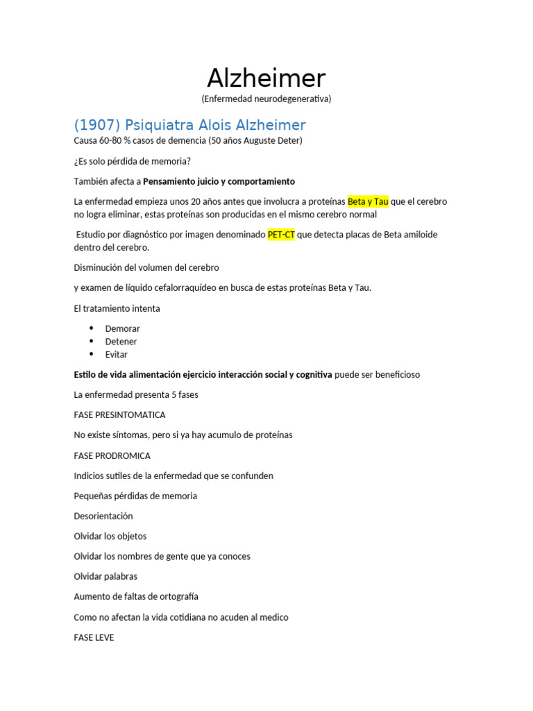 Alzheimer | PDF | Enfermedad de Alzheimer | Medicina CLINICA