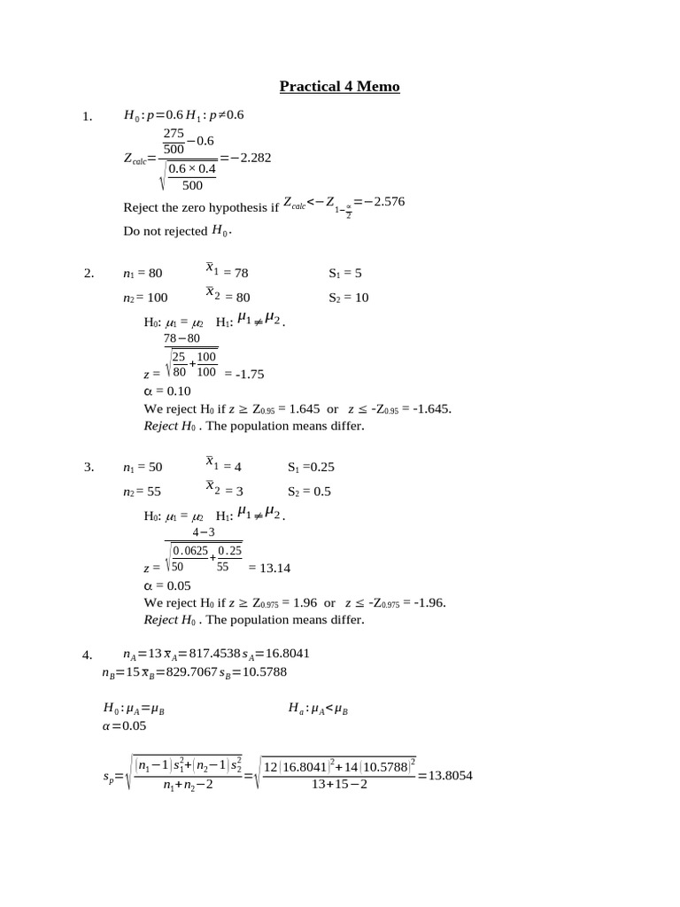 Practical 4 memo_sem2 | PDF | Statistical Theory | Data Collection Practical 4 memo_sem2 | PDF | Statistical Theory | Data Collection