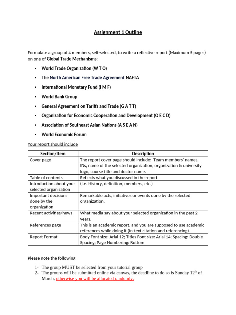 Updated Assignment 1 Outline | PDF