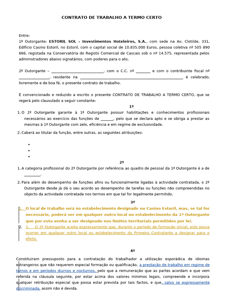 Contrato A Termo Certo - Genérico | PDF | Direitos Autorais | Direito Privado