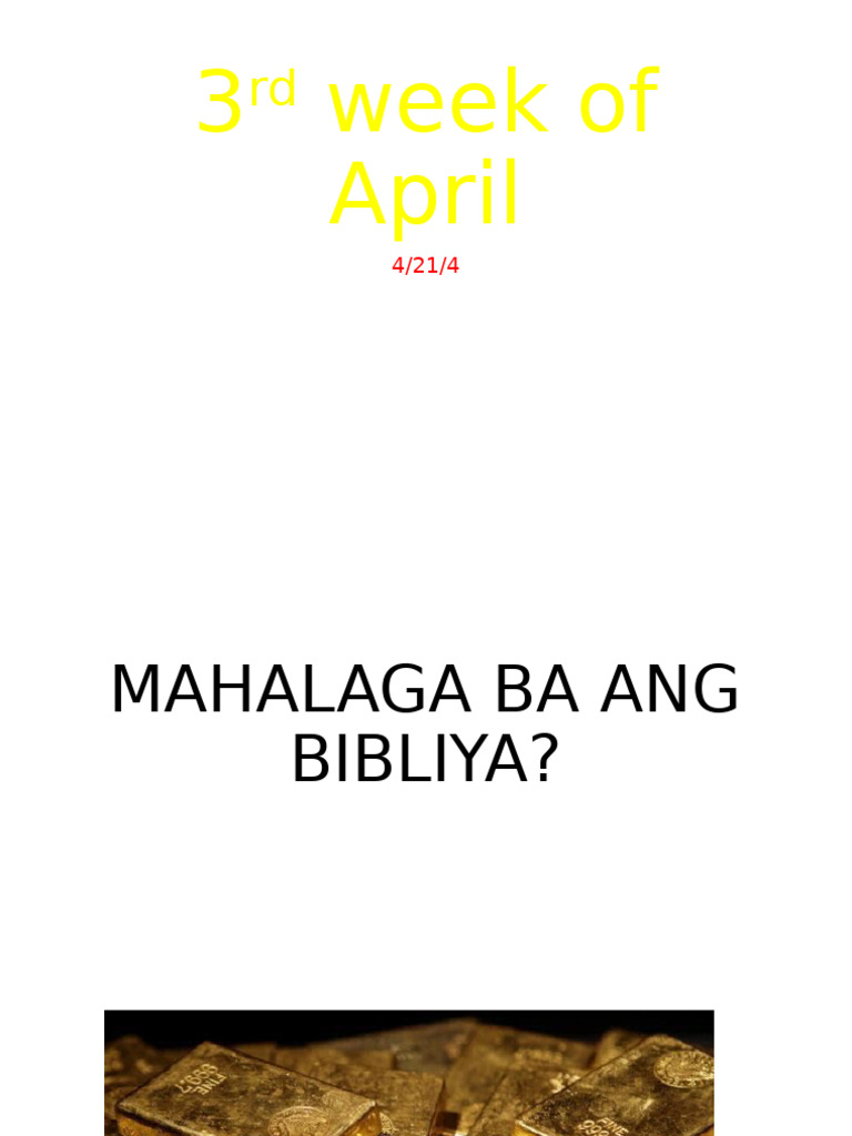 3rd Week of April | PDF