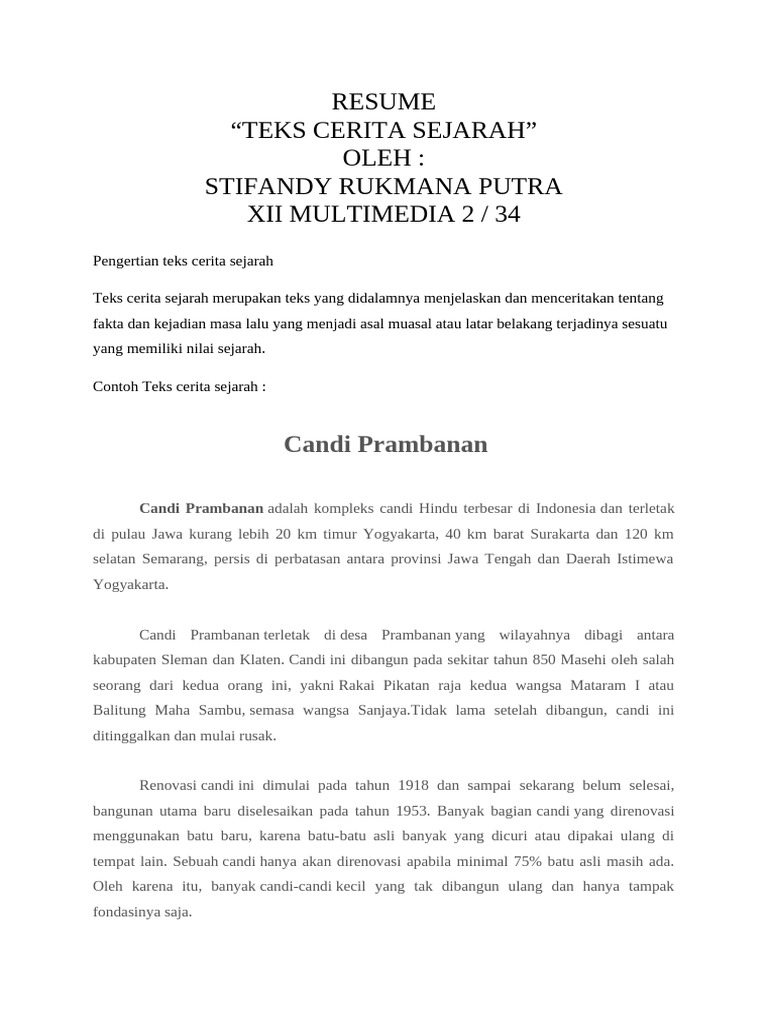 Tiga Candi Utama di Prambanan | PDF