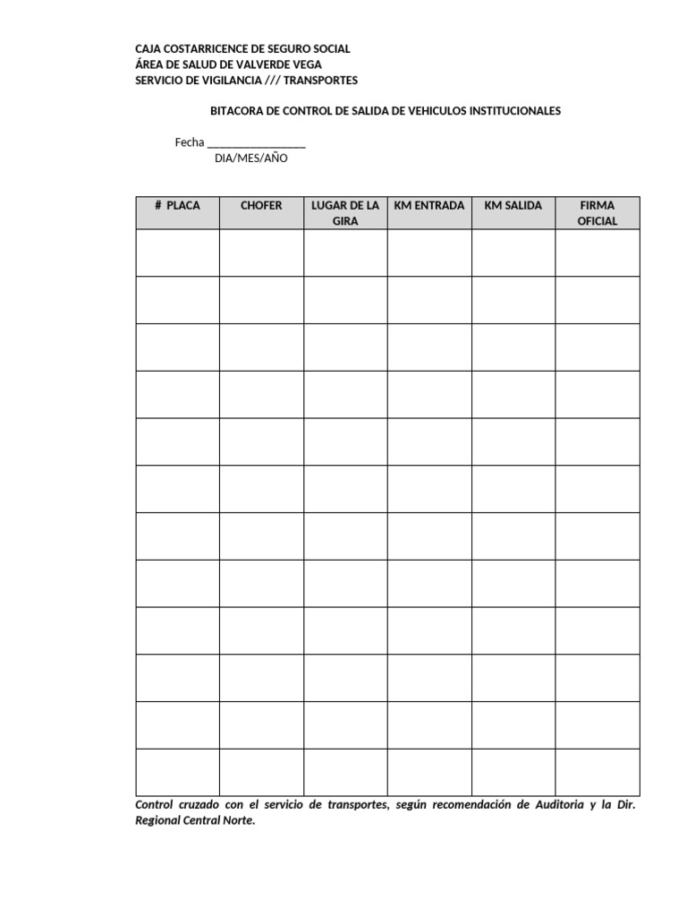 2 - Bitacora Vehi Instit | PDF
