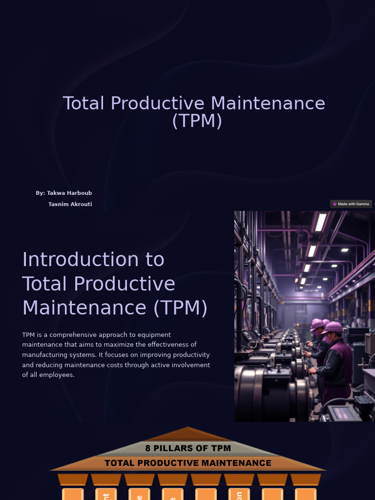 Introduction To Total Productive Maintenance TPM | PDF | Business ...