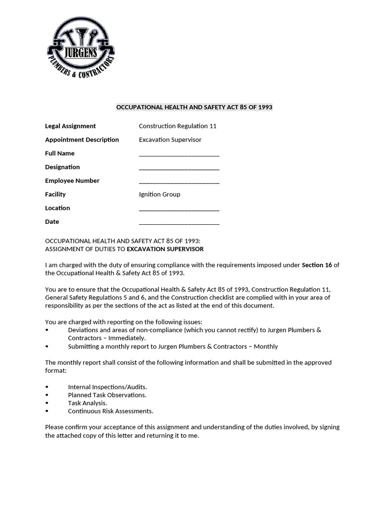 CR11 Excavation Supervisor | PDF | Occupational Safety And Health | Regulatory Compliance