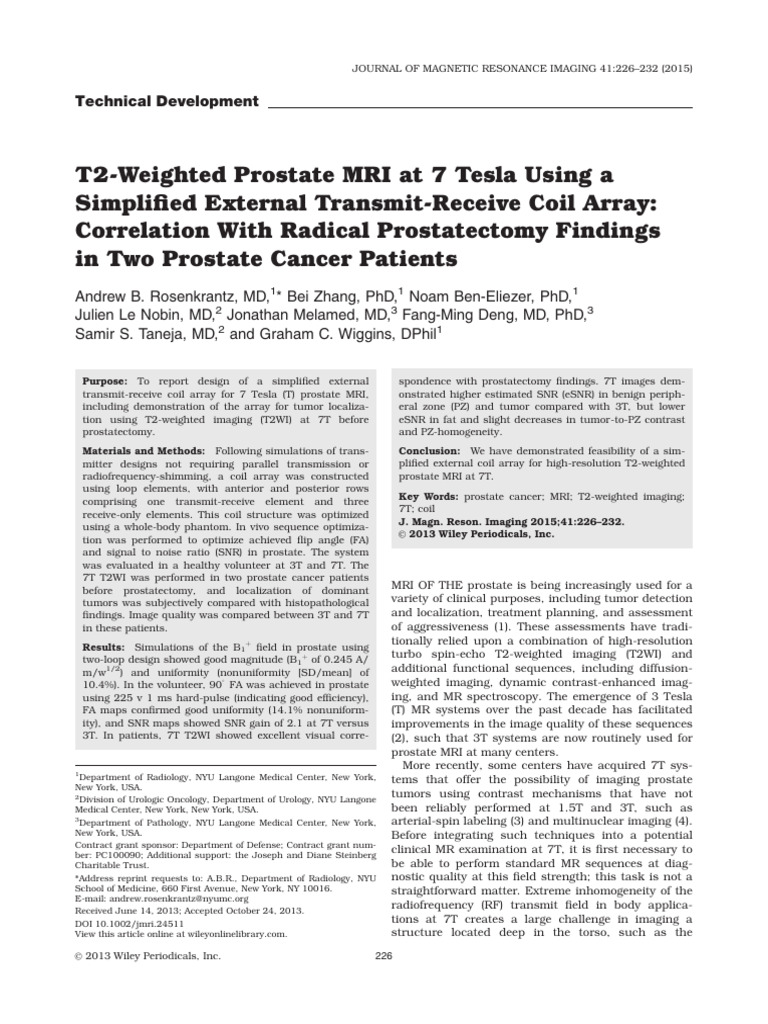 2015 - Jmri - T2W Prostate MRI at 7T Using A Simplified External Transmit-Receive Coil Array ...