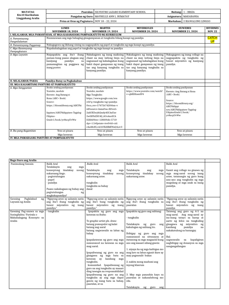 Grade 1 Makabansa Q2 WK8 | PDF