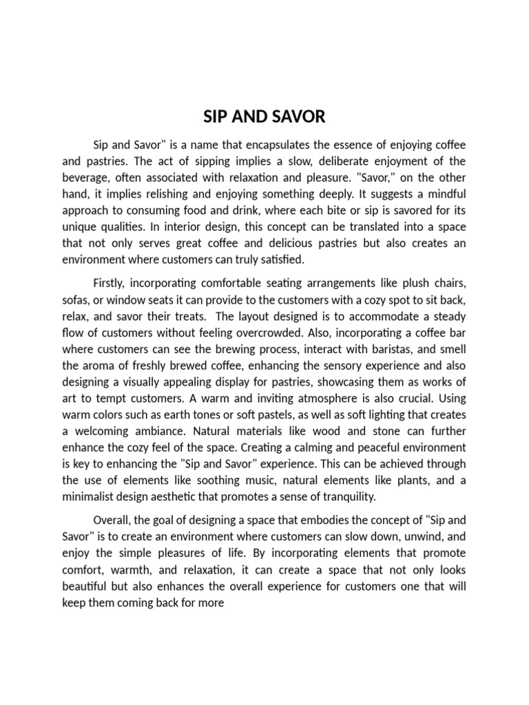 Sip and Savor | PDF