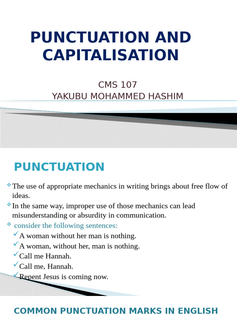 Punctuation and Capitalization 1 | PDF | Ellipsis | Comma