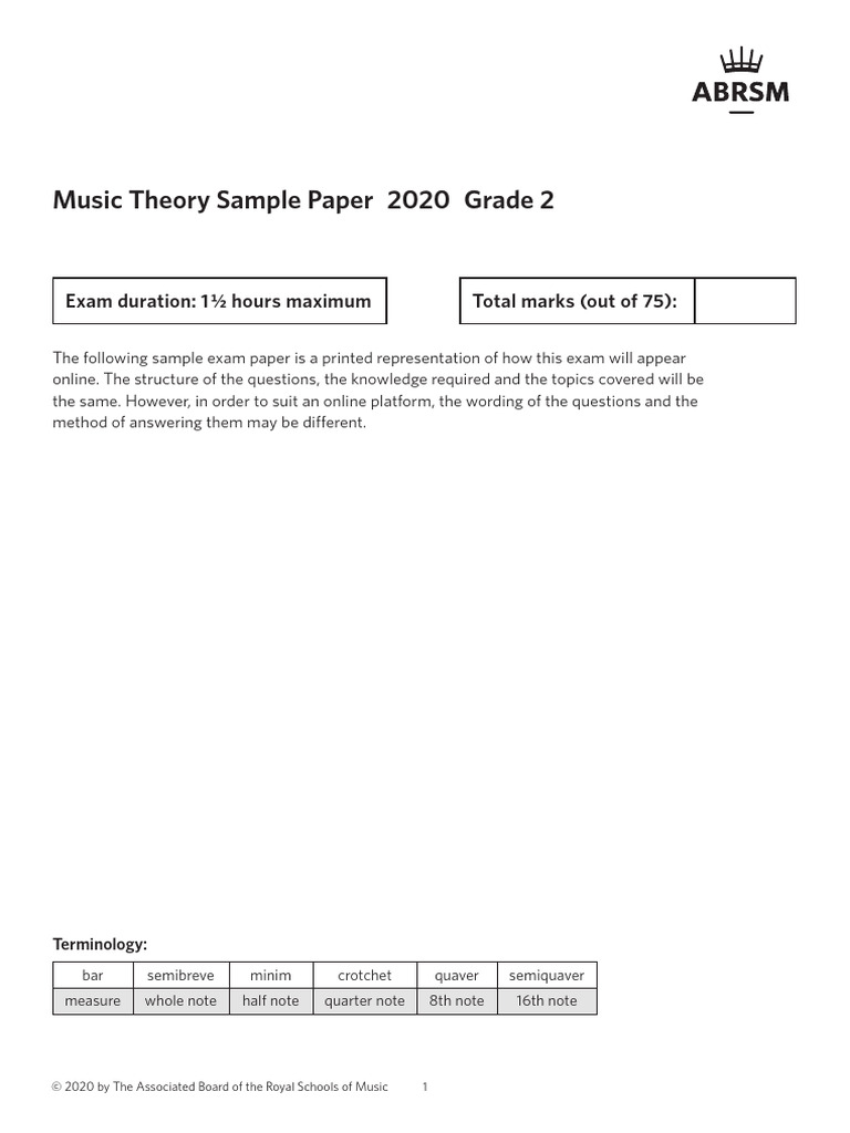 Theory Grade 2 ABRSM | PDF