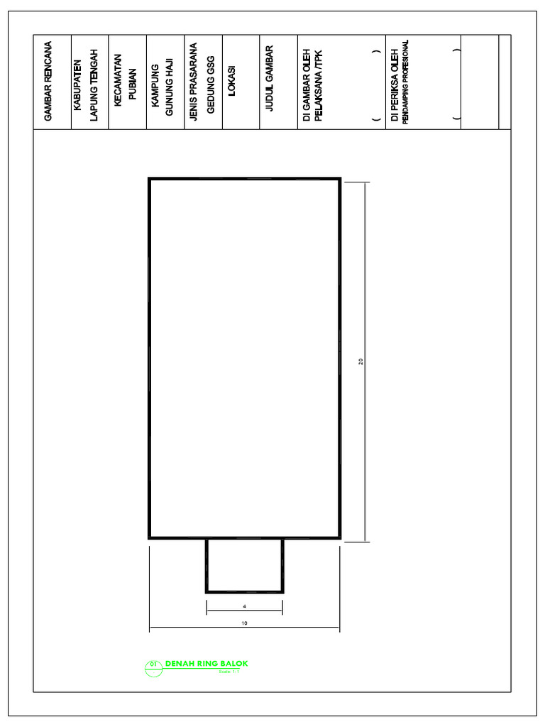 Denah Ring Balok: Scale: 1: 1 | PDF