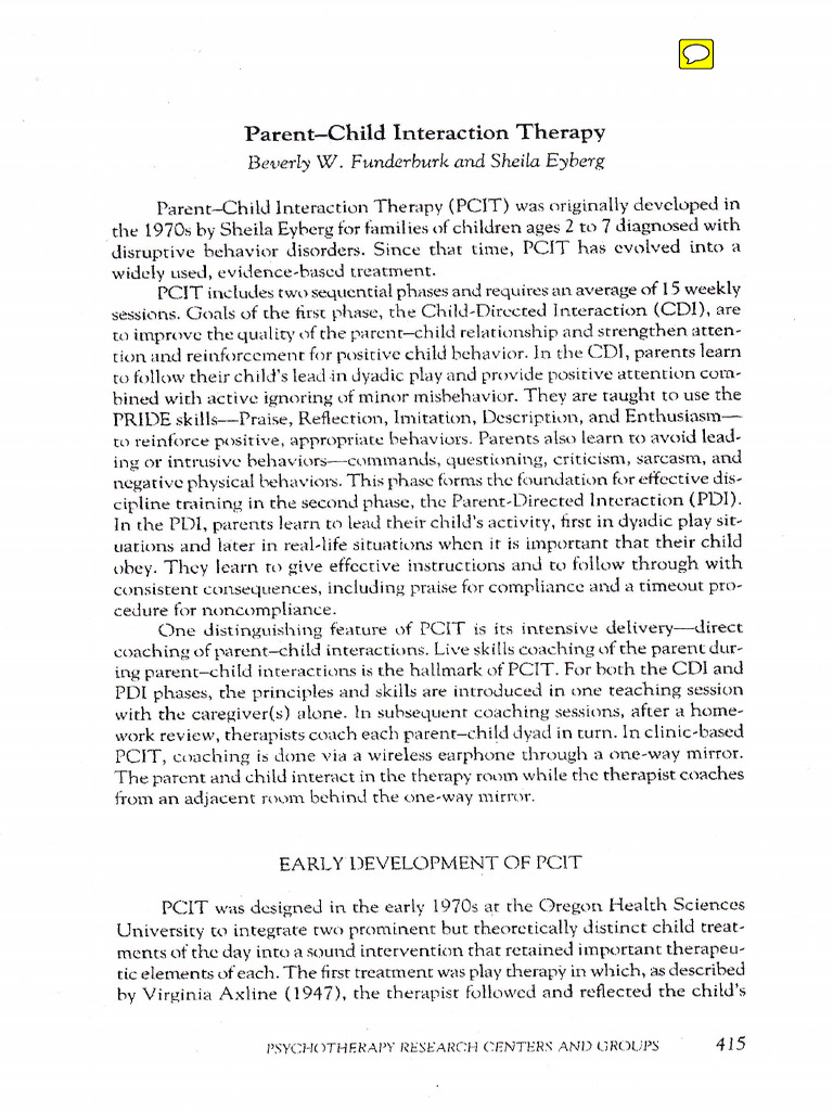 Lectura 3. 2011. History PCIT | PDF | Developmental Psychology ...