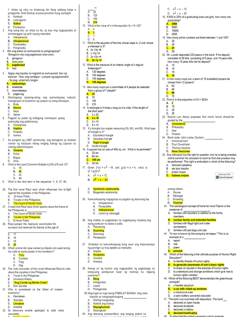Gen Ed Reviewer | PDF | Oxide | Triangle