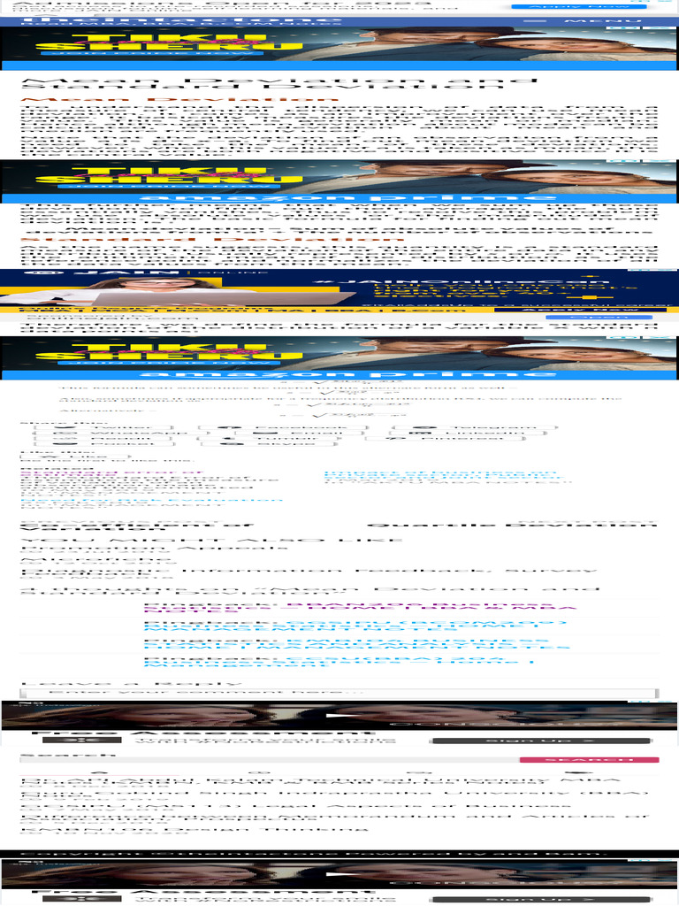 Mean Deviation and Standard Deviation | PDF | Mean | Standard Deviation