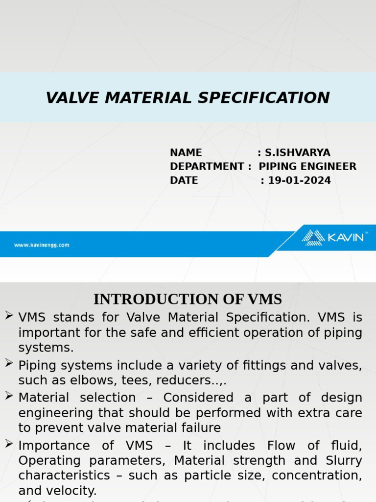 VMS by Ishvarya Shanmugavadivel | PDF | Valve | Gas Technologies