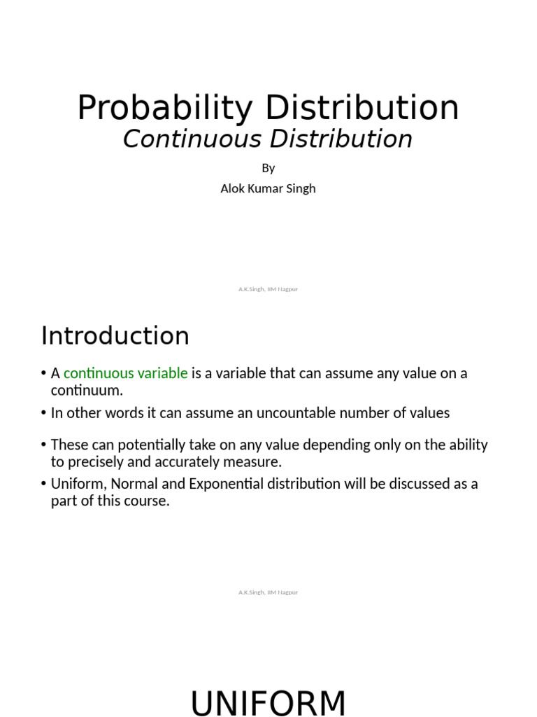 Understanding Continuous Probability Distributions | PDF | Probability ...