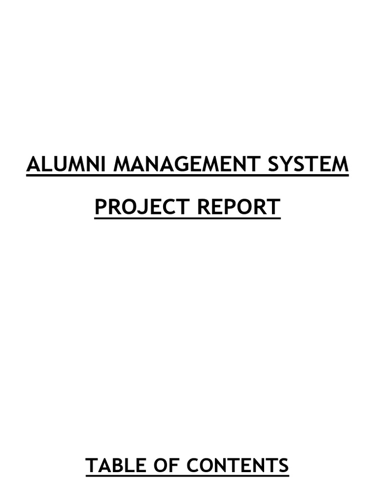 Alumni Management System Project Report | PDF | Databases | Data ...