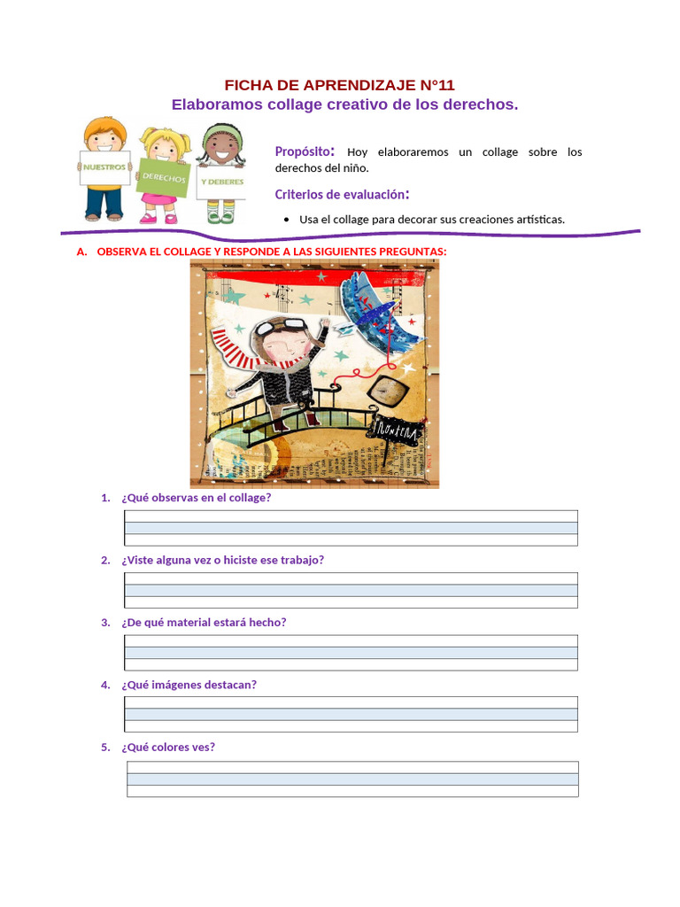 3º Ficha #11 - U7 | PDF | Collage | Pinturas