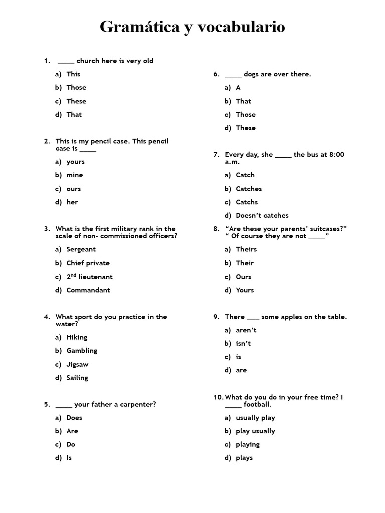 Test Repaso | PDF | Sergeant | Military Rank