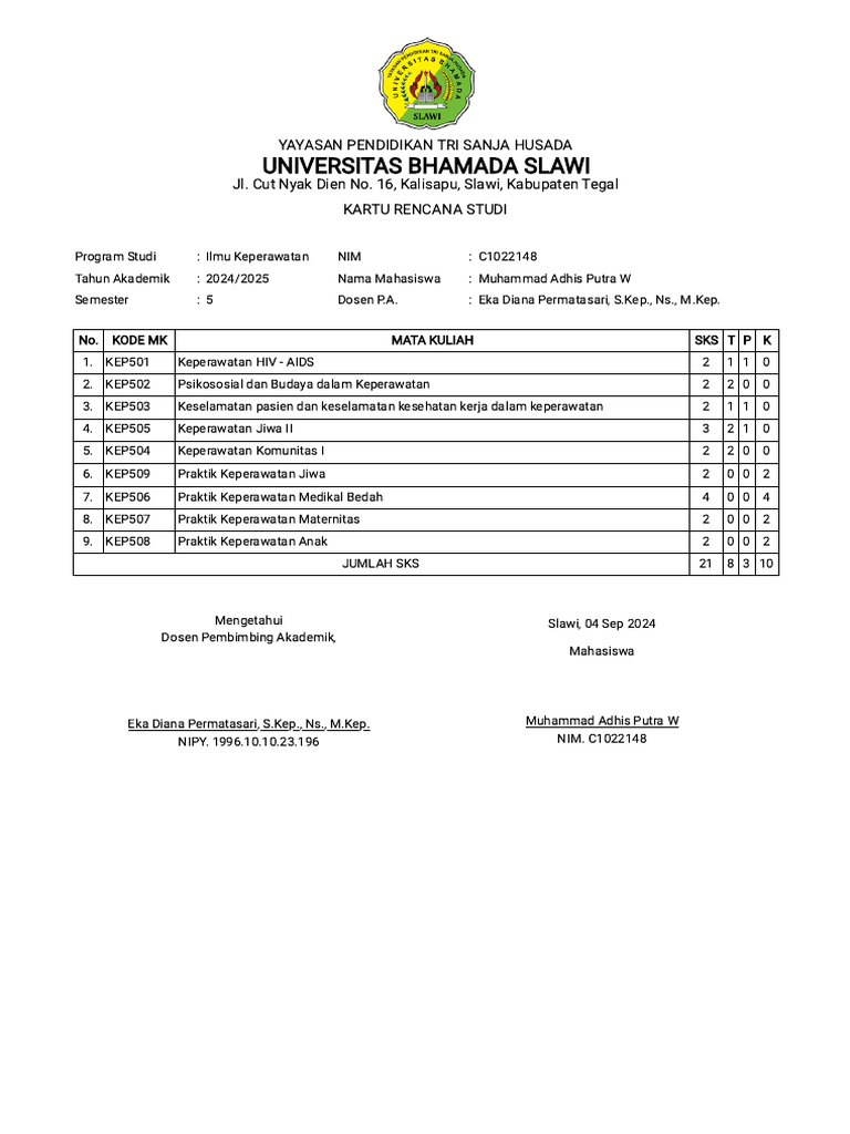 Kartu Rencana Studi | PDF