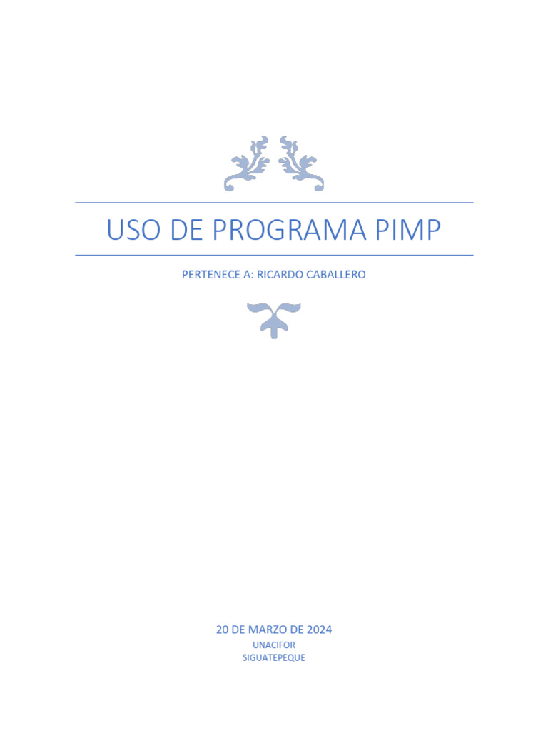 Guía para Usar PIMP en UNACIFOR | PDF | Los bosques | Planificación