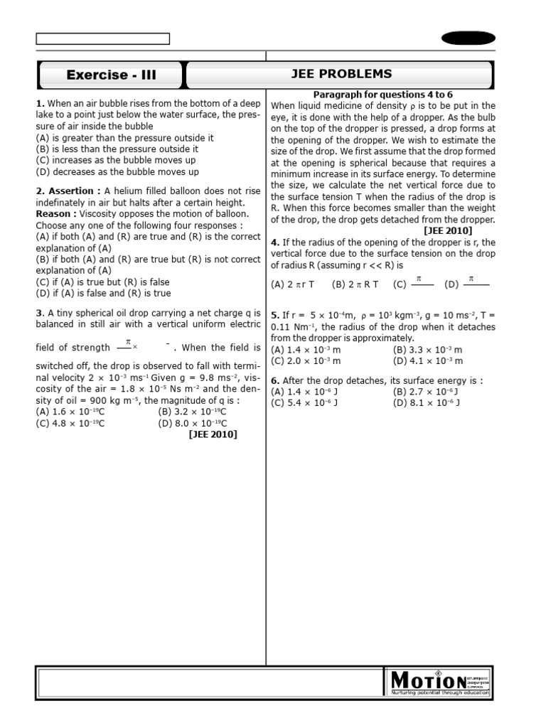 Exer. 3 | PDF | Surface Tension | Pressure