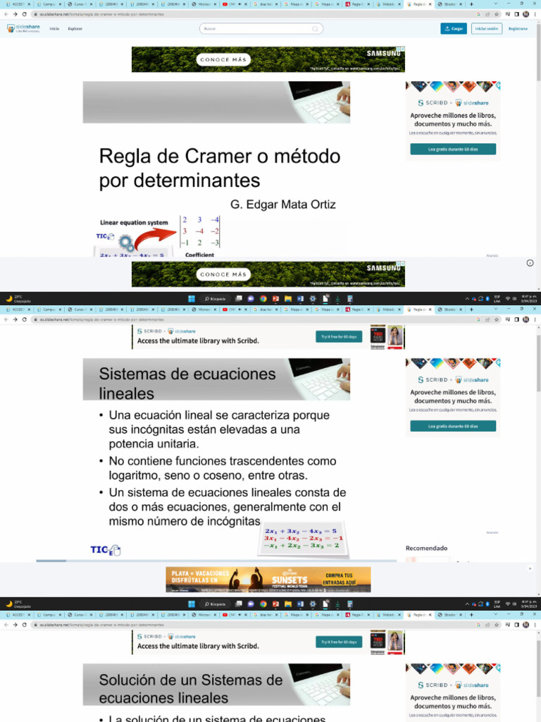 Metodo de Cramer | PDF