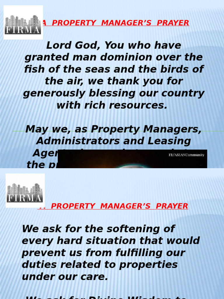 A Property Managers Prayer | PDF | Law | Religion & Spirituality