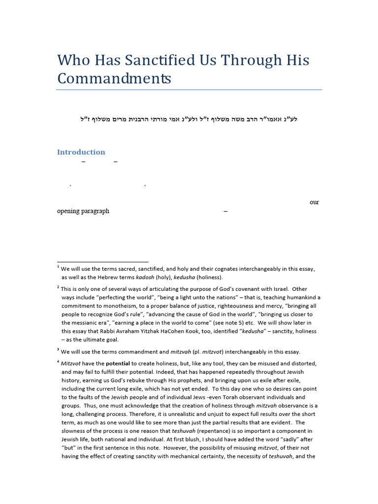 Who Has Sanctified Us With His Commandments - Final 14 Heshvan 5772 ...