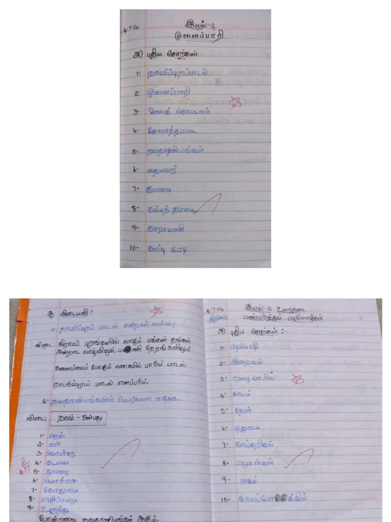 Grade 4 Tamil CW | PDF