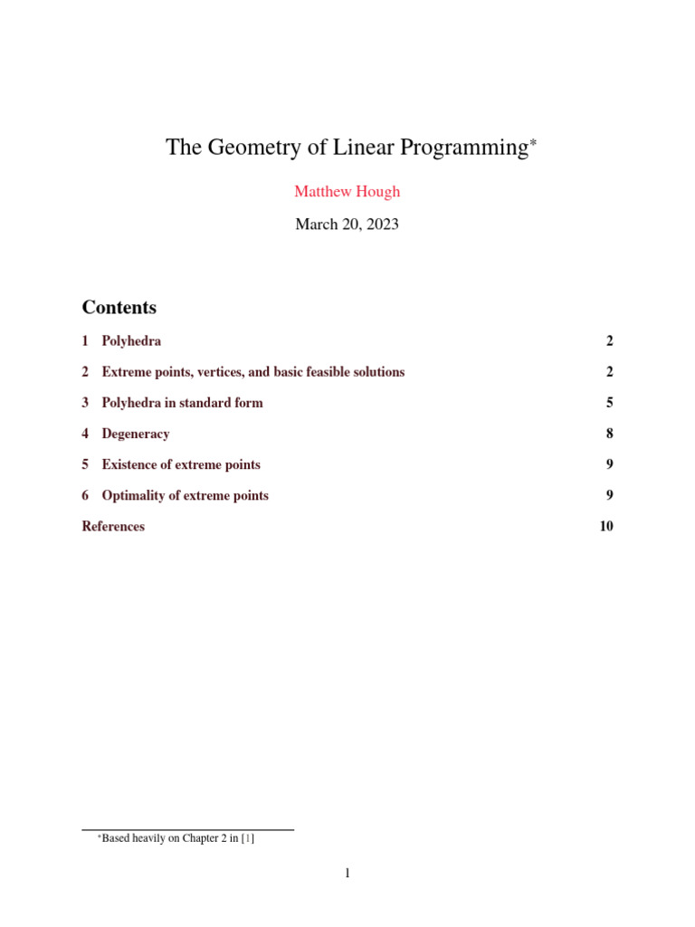 Geometry of LP | PDF | Vector Space | Vertex (Geometry)