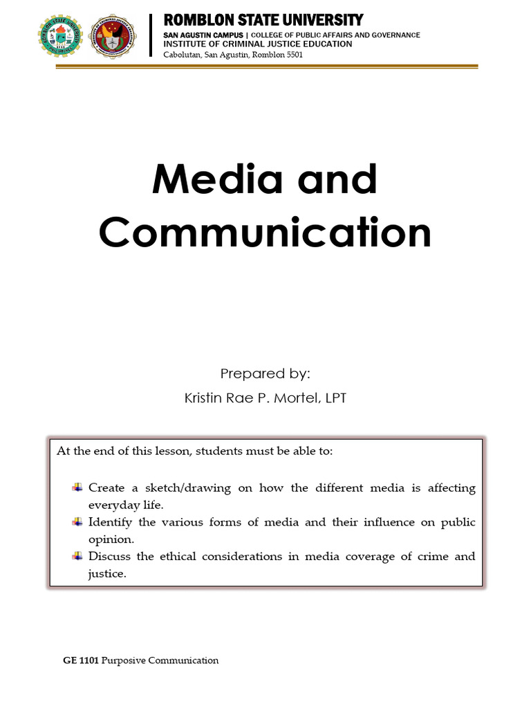 Module in Media Communication - 042602 | PDF | Mass Media | Popular ...