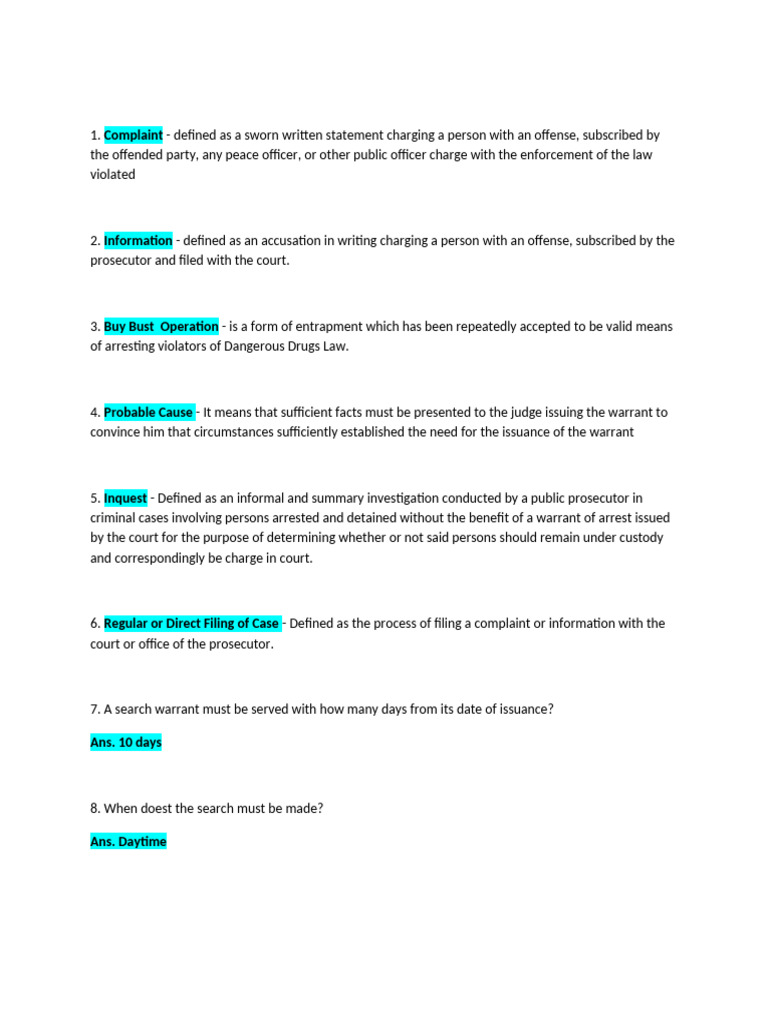 Quiz 3 Investigation Phase | PDF | Crime Scene | Arrest