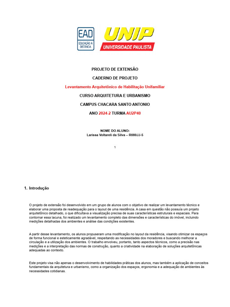 Projetos de Extensão - Caderno de Projeto - Final | PDF | Urbanismo