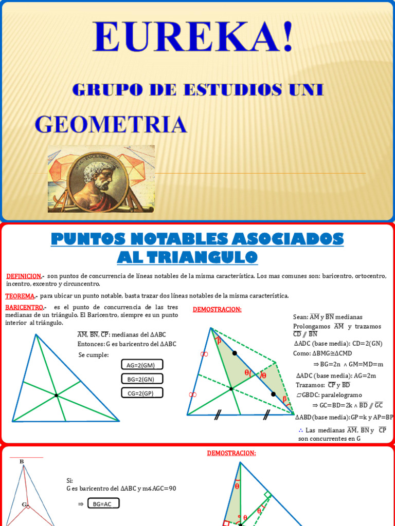 Puntos Notables-Recta de Euler 2024ii - 091131 | PDF | Triángulo | Geometría Elemental