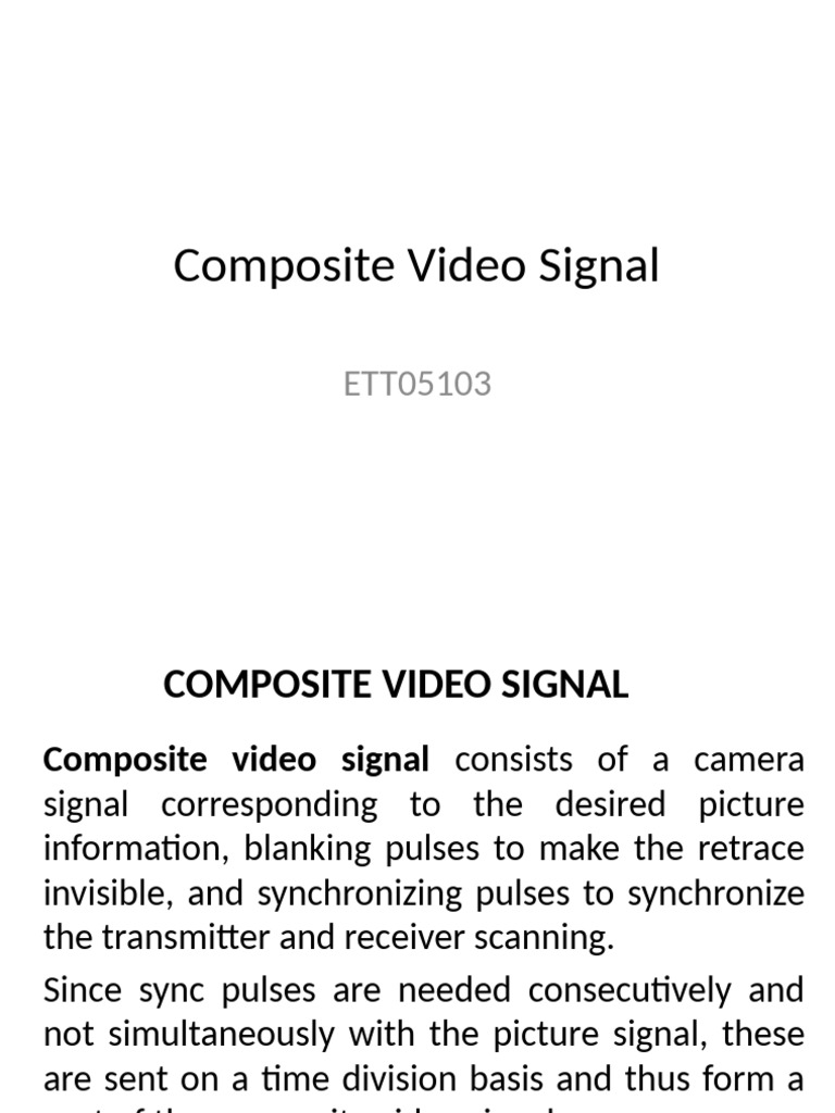 Composite Video Signal | PDF | Video | Radio Technology