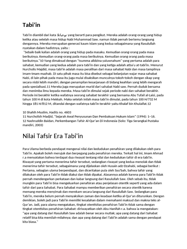 Tafsir Tabi'in | PDF | Agama & Spiritualitas