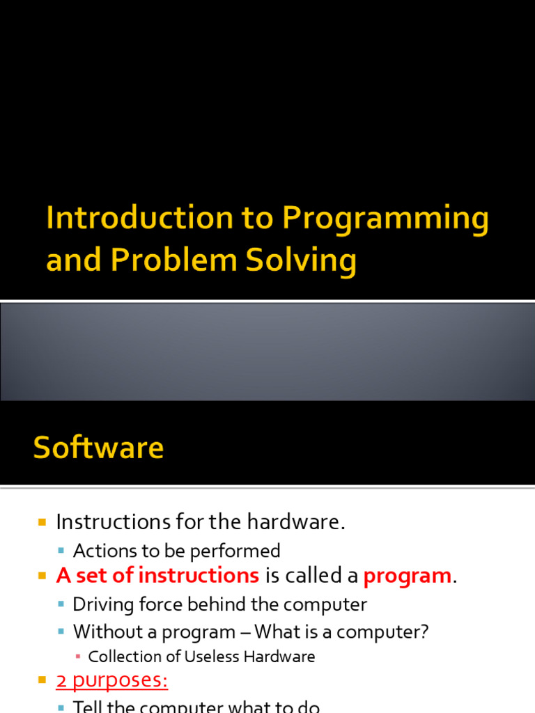 Lecture01 Intro-Prog and Prob Solv | PDF | Computer Program | Programming
