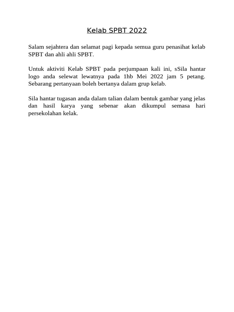Kelab SPBT 2022 | PDF