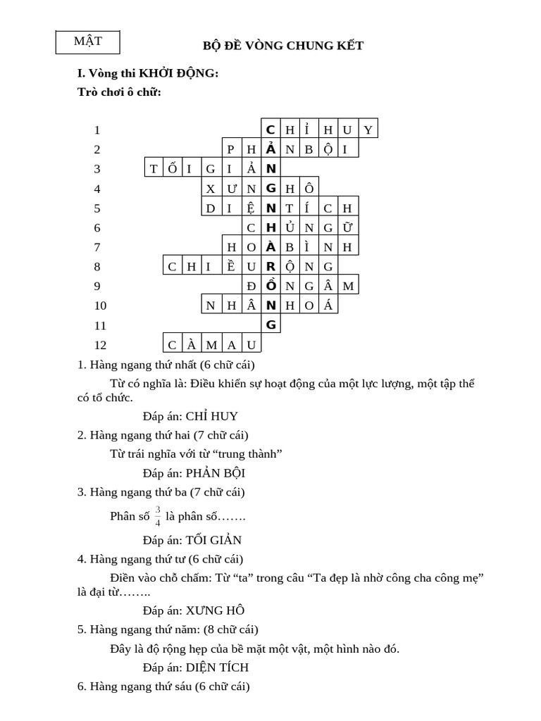 Bo de Vong Chung Ket | PDF