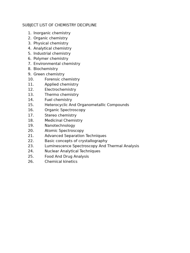 Comprehensive Chemistry Topics | PDF