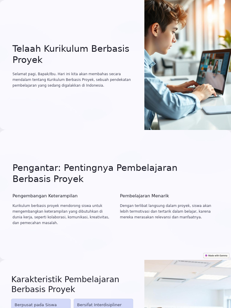 Telaah Kurikulum Berbasis Proyek | PDF | Karier & Perkembangan | Seni