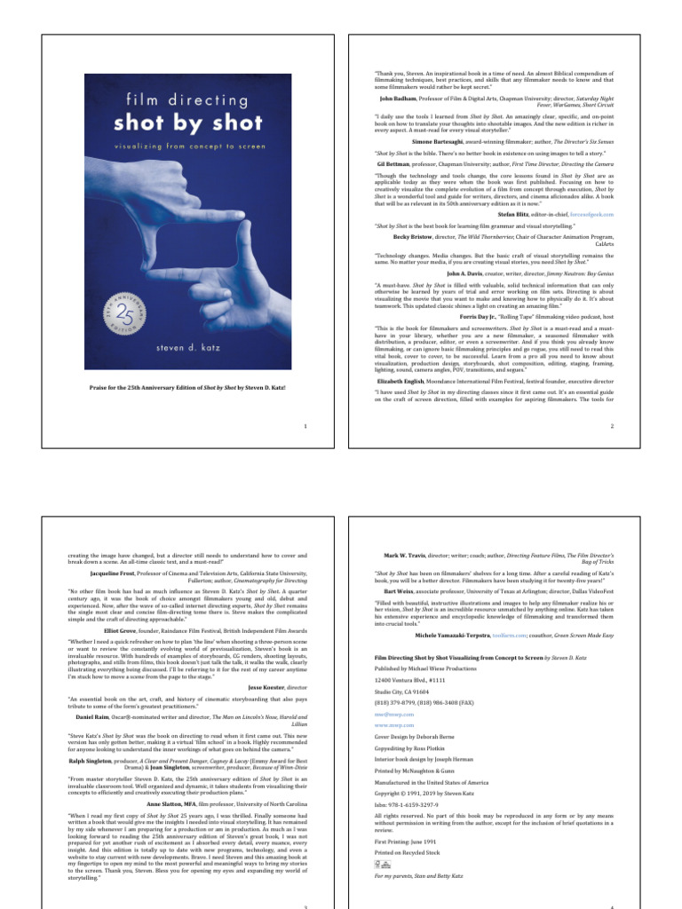 Steve D. Katz - Film Directing - Shot by Shot - 25th Anniversary Edition - Visualizing From ...