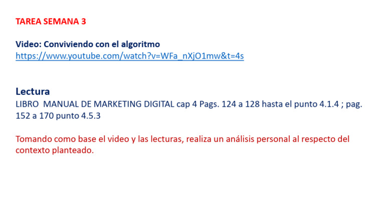 Tarea Semana 3 | PDF | Juegos y actividades