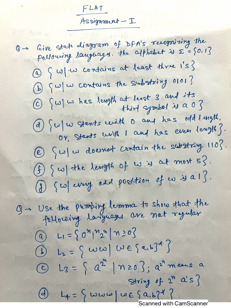 FLAT Assignment1 | PDF
