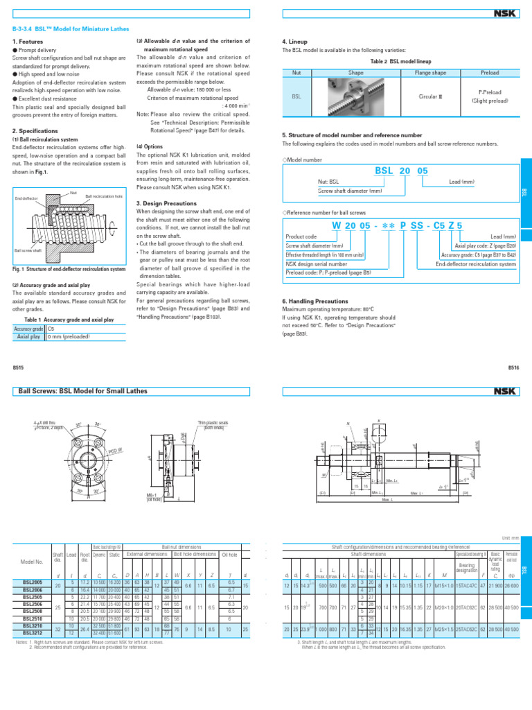 BSL™ Model For Miniature Lathes | PDF | Screw | Mechanical Engineering