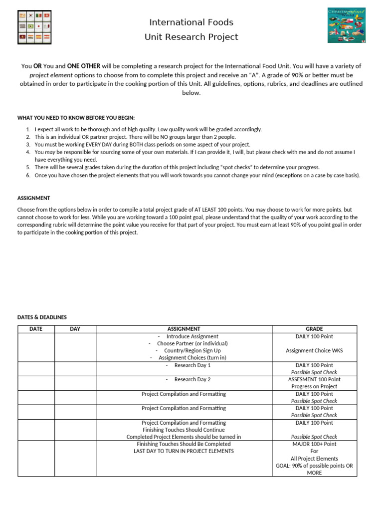 International Foods Reseacrh Project | PDF | Flashcard | Advertising