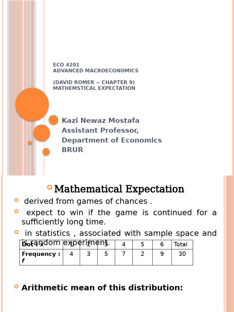 Mathematical Expectation | PDF | Expected Value | Probability Distribution