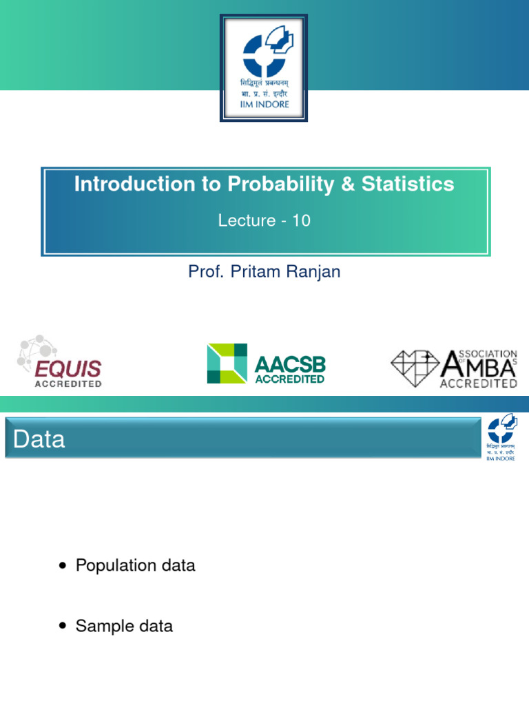 Lecture 10 | PDF | Sampling (Statistics) | Probability Distribution