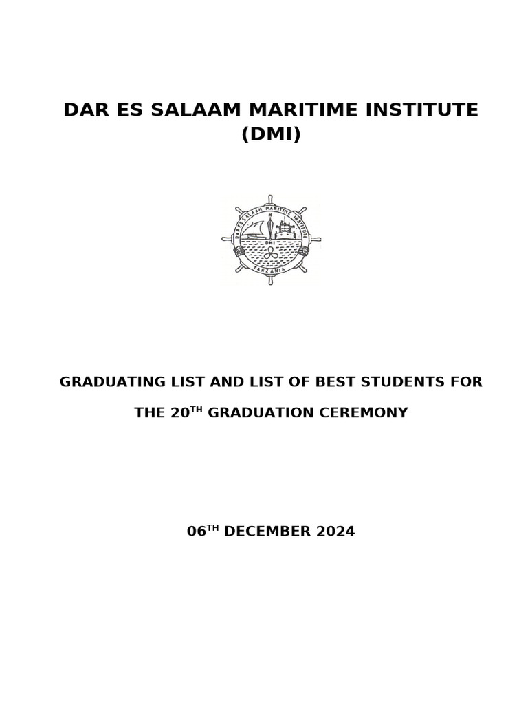 DMI 20th Graduation Ceremony List | PDF